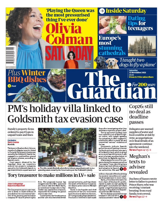 The Guardian N°20211113 du 13 novembre 2021 à télécharger sur iPad