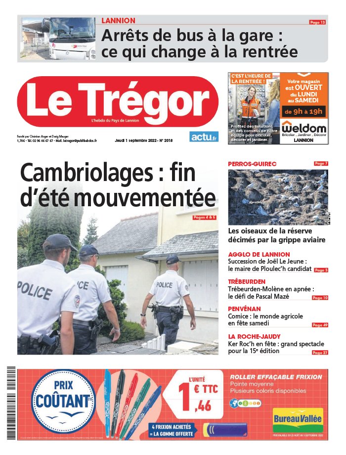 Le Trégor N°2018 du 01 septembre 2022 à télécharger sur iPad