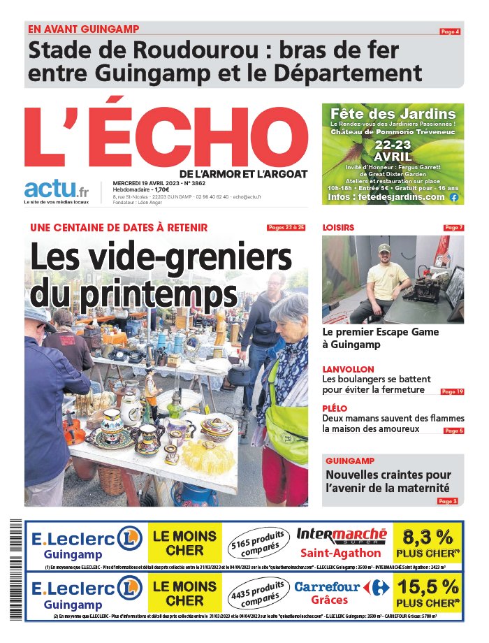L'Echo de l'Armor et de l'Argoat N°3862 du 19 avril 2023 à télécharger ...