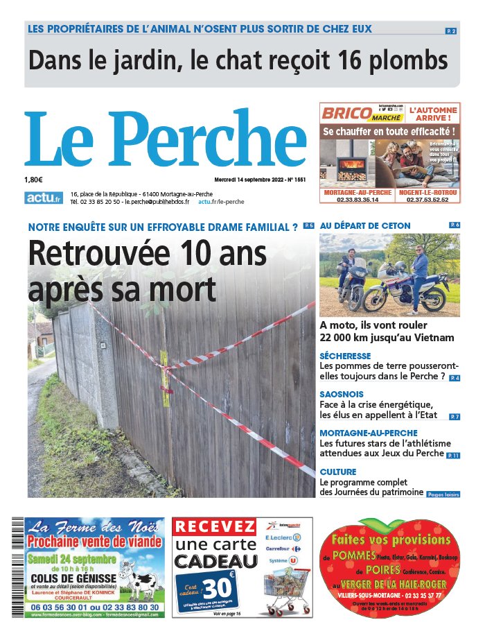 Le Perche N°1551 du 14 septembre 2022 à télécharger sur iPad