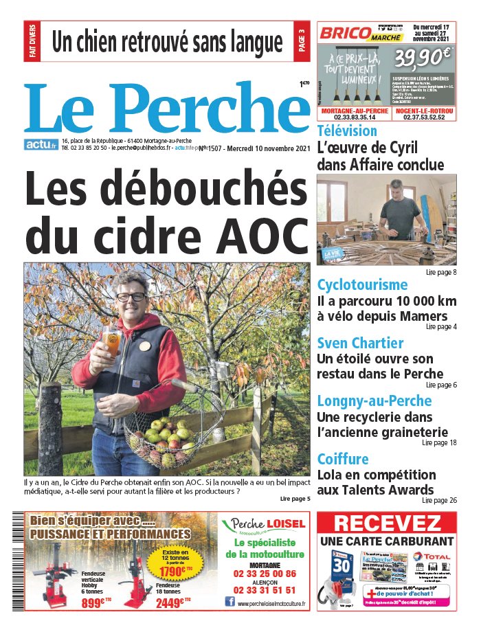 Le Perche N°1507 du 10 novembre 2021 à télécharger sur iPad