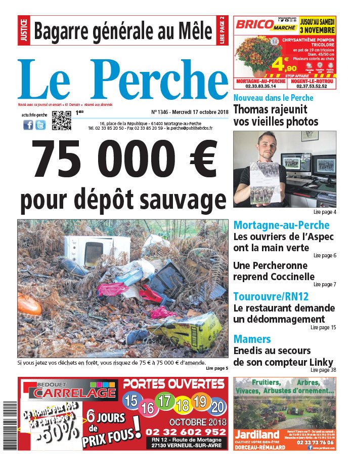Le Perche N°1346 du 17 octobre 2018 à télécharger sur iPad