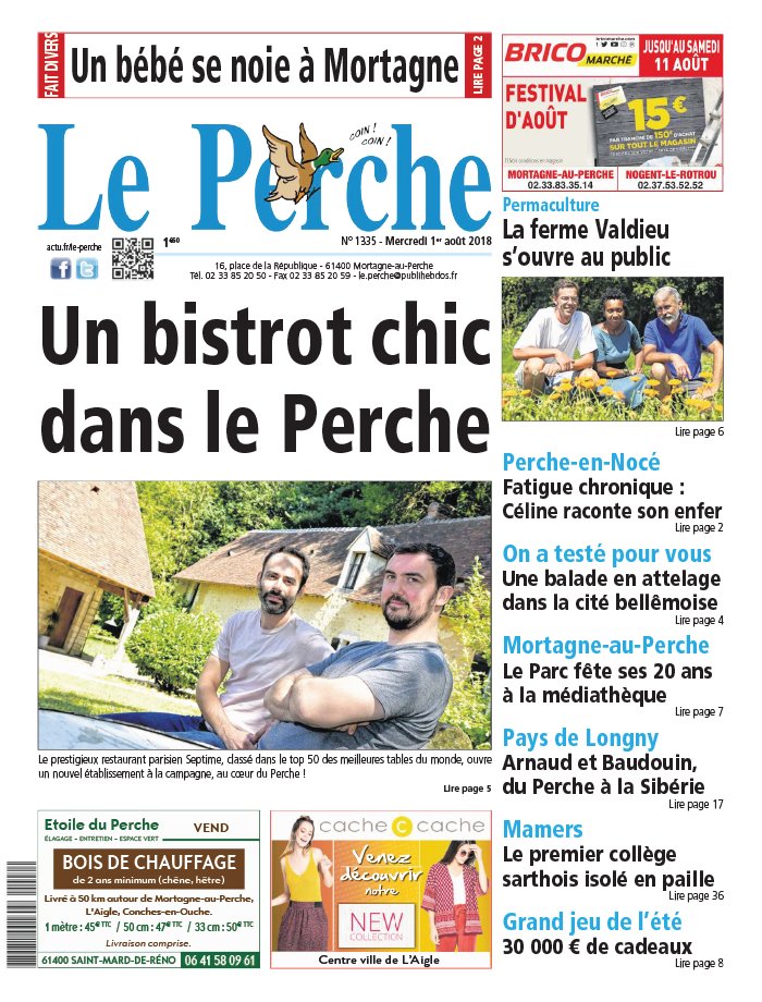 Le Perche N°1335 du 01 août 2018 à télécharger sur iPad