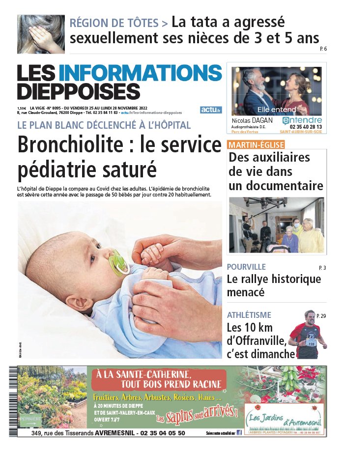 Les Informations Dieppoises N°8095 du 25 novembre 2022 à télécharger ...