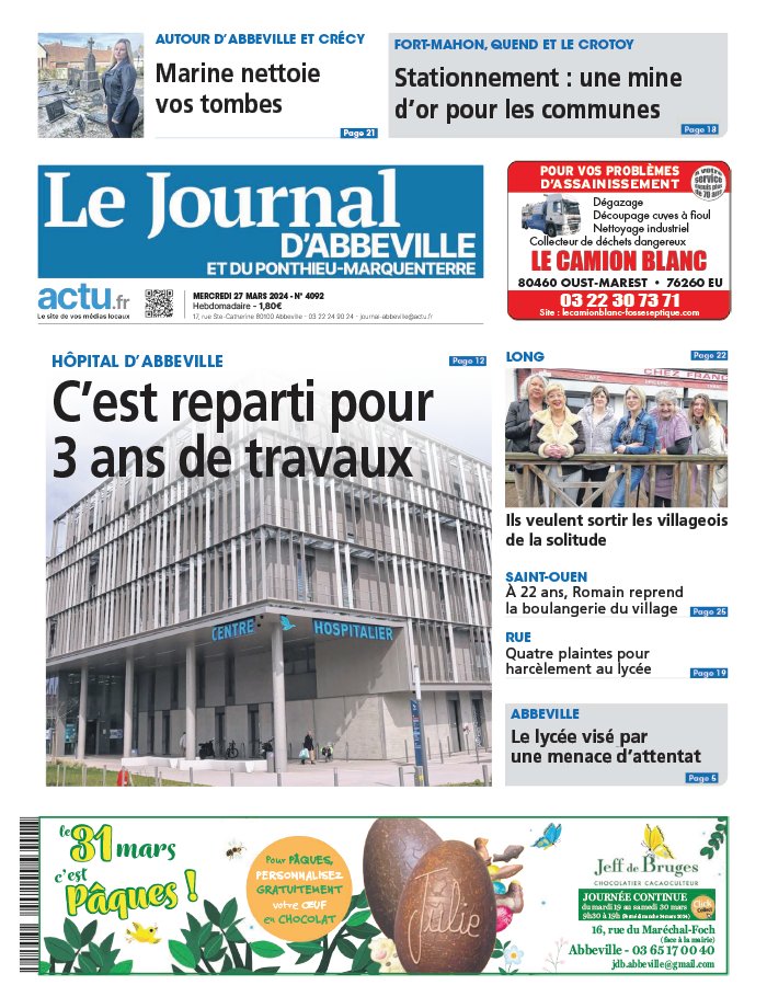 Le Journal d'Abbeville N°4092 du 27 mars 2024 à télécharger sur iPad