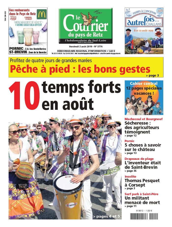 Le Courrier du Pays de Retz N°3776 du 02 août 2019 à télécharger sur iPad Le Courrier du Pays de Retz N°3776 du 02 août 2019 à télécharger sur iPad