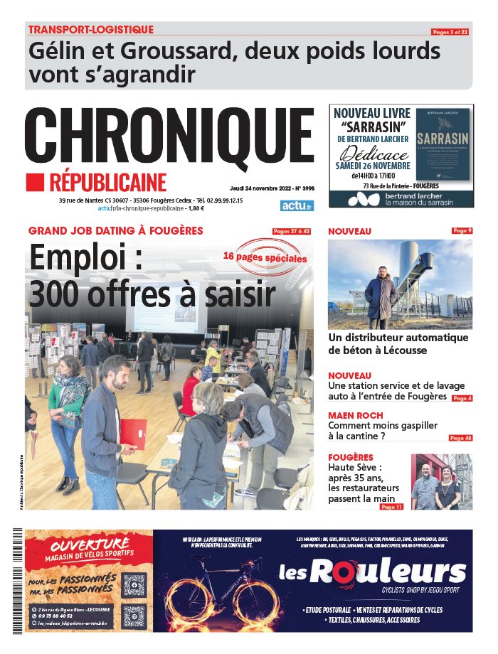 La Chronique Républicaine N°3998 du 24 novembre 2022 à télécharger sur iPad