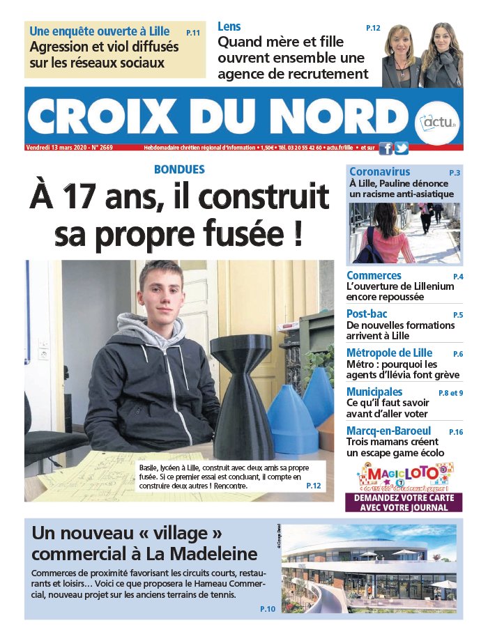 Croix du Nord N°2669 du 13 mars 2020 à télécharger sur iPad