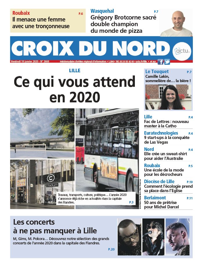 Croix du Nord N°2660 du 10 janvier 2020 à télécharger sur iPad