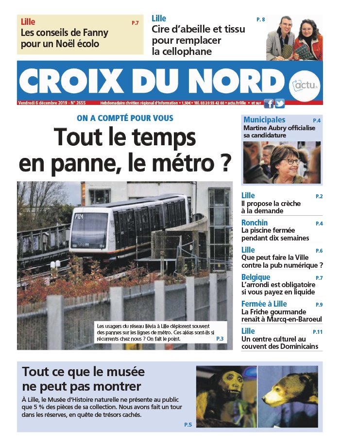Croix du Nord N°2655 du 06 décembre 2019 à télécharger sur iPad