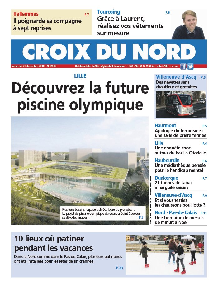 Croix du Nord N°2605 du 21 décembre 2018 à télécharger sur iPad