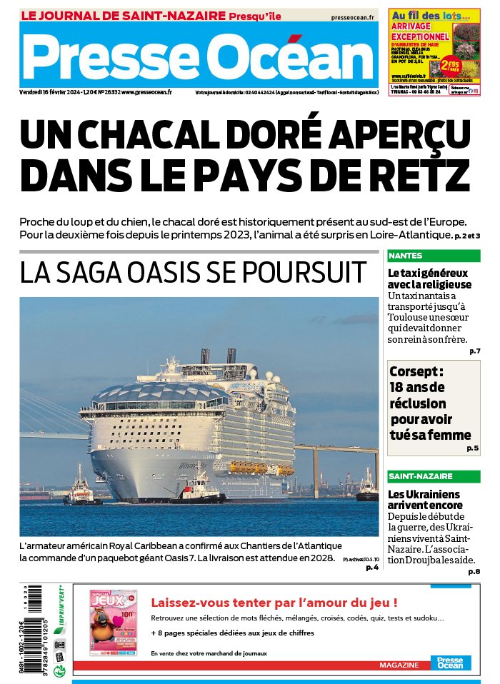 Presse Océan N°20240216 du 16 février 2024 à télécharger sur iPad