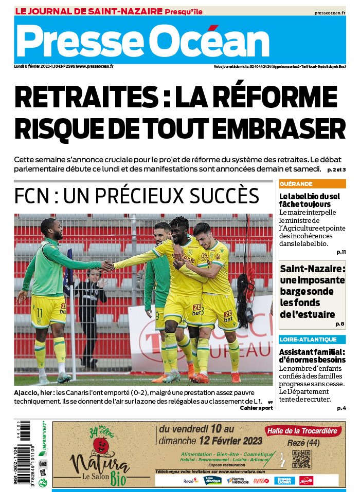Presse Océan N°20230206 du 06 février 2023 à télécharger sur iPad