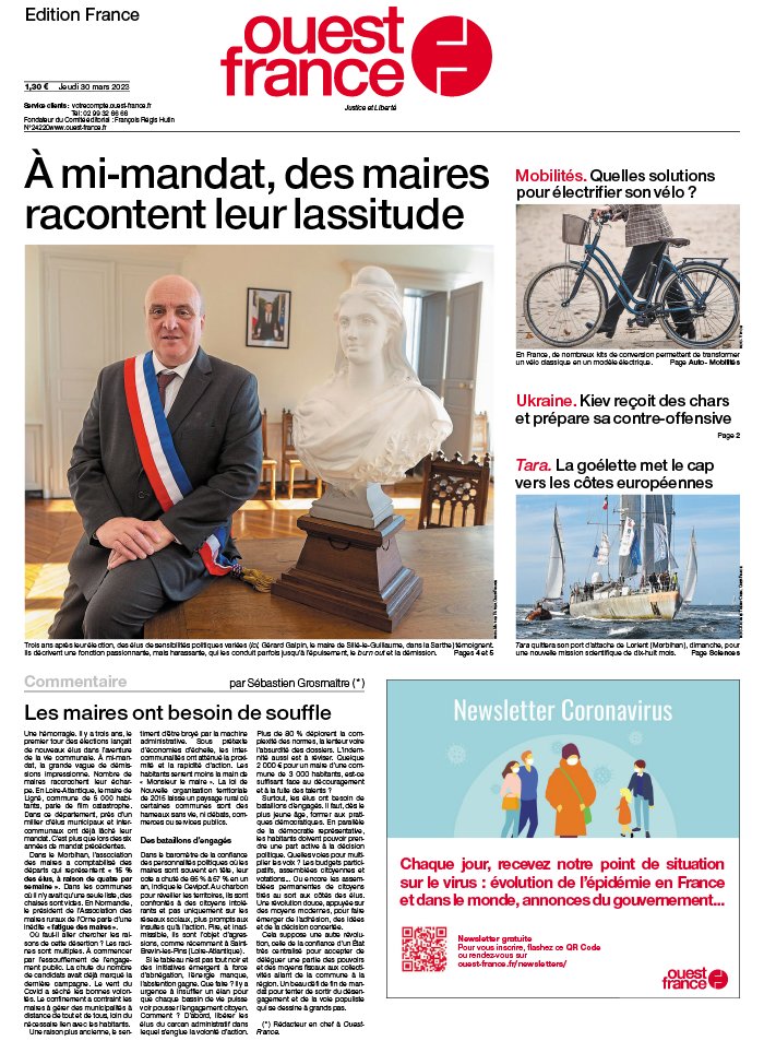 Ouest-France édition France N°20230330 du 30 mars 2023 à télécharger sur iPad