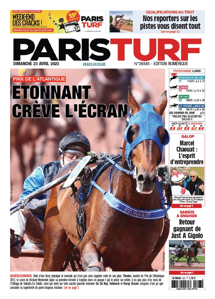 Paris Turf N°26545 du 23 avril 2023 à télécharger sur iPad