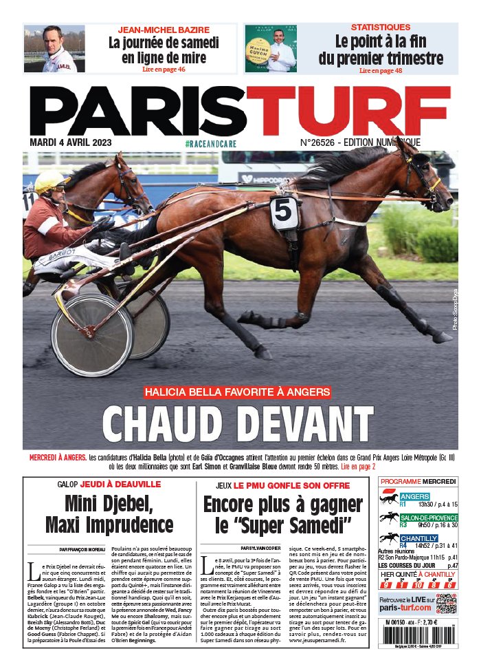Paris Turf N°26526 du 04 avril 2023 à télécharger sur iPad