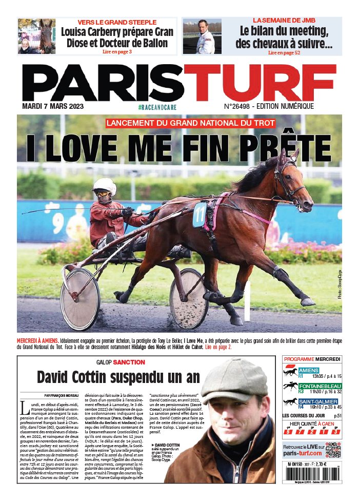 Paris Turf N°26498 du 07 mars 2023 à télécharger sur iPad