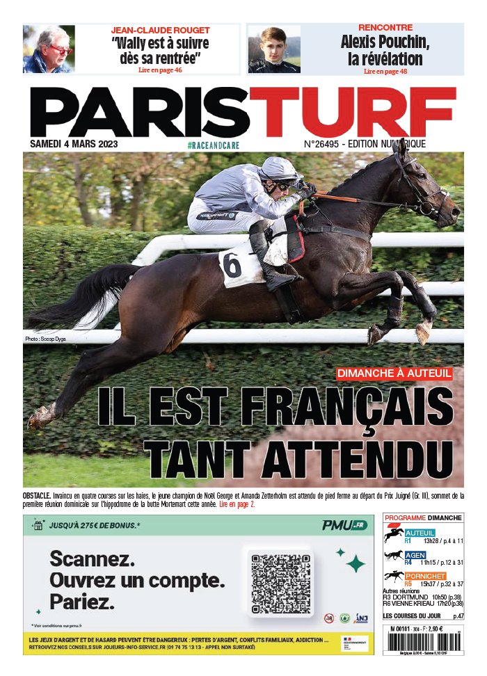 Paris Turf N°26495 du 04 mars 2023 à télécharger sur iPad