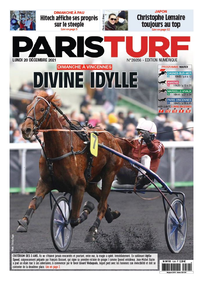 Paris Turf N°26056 du 20 décembre 2021 à télécharger sur iPad