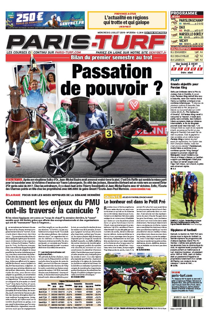 Paris Turf N°25156 du 03 juillet 2019 à télécharger sur iPad