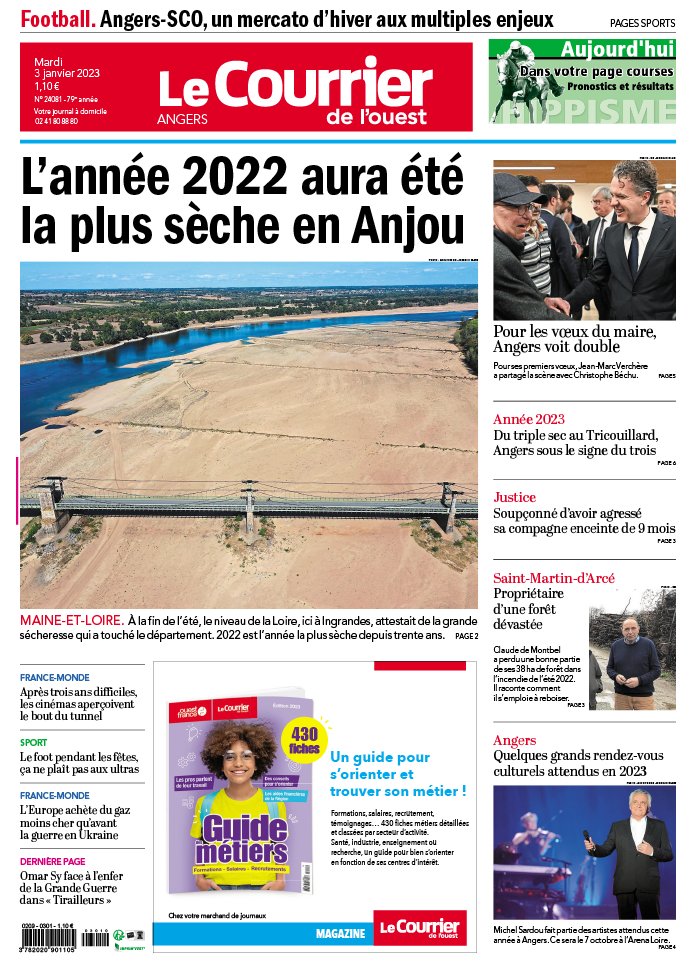 Le Courrier de L'Ouest N°20230103 du 03 janvier 2023 à télécharger sur iPad