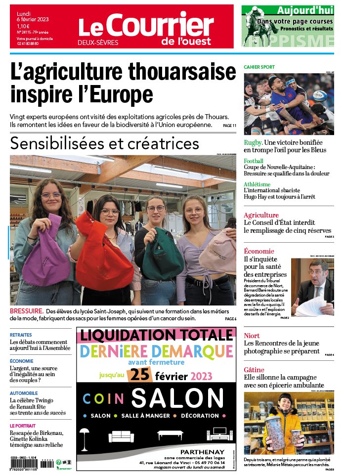 Le Courrier de L'Ouest N°20230206 du 06 février 2023 à télécharger sur iPad