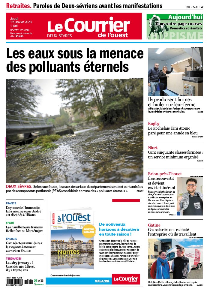 Le Courrier de L'Ouest N°20230119 du 19 janvier 2023 à télécharger sur iPad