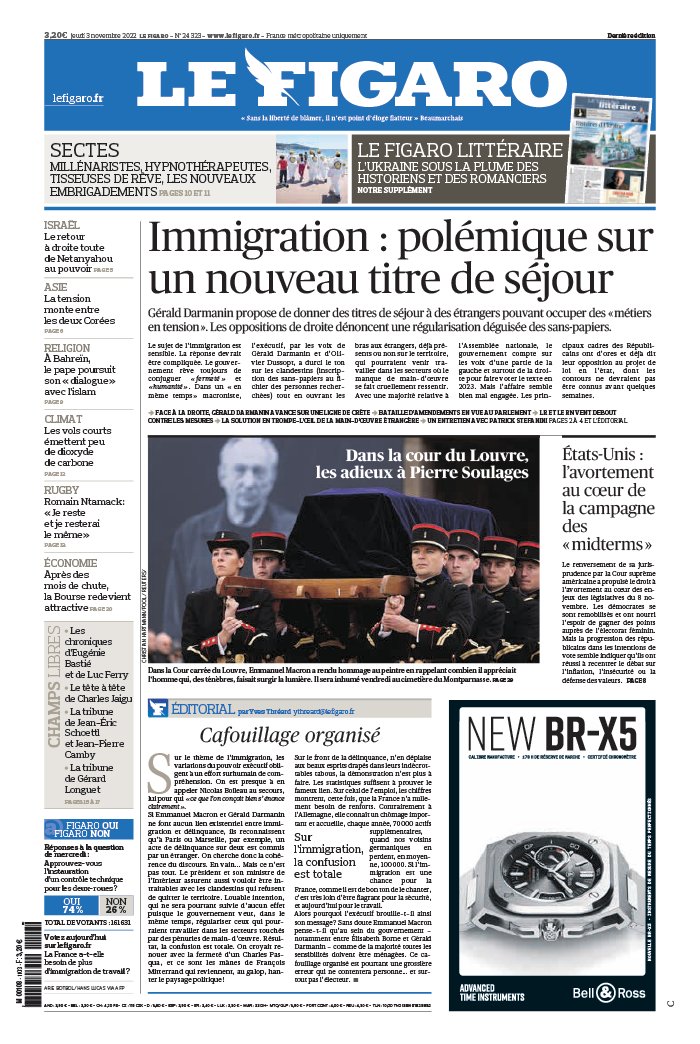 Le Figaro N°24323 du 03 novembre 2022 à télécharger sur iPad