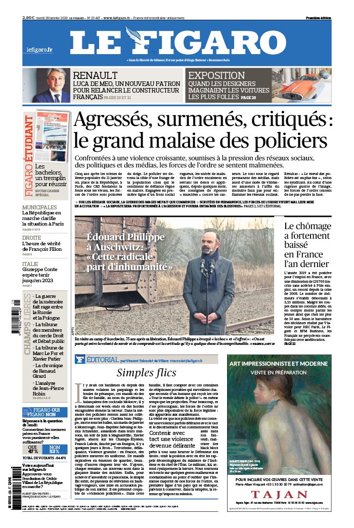 Le Figaro N°23467 du 28 janvier 2020 à télécharger sur iPad