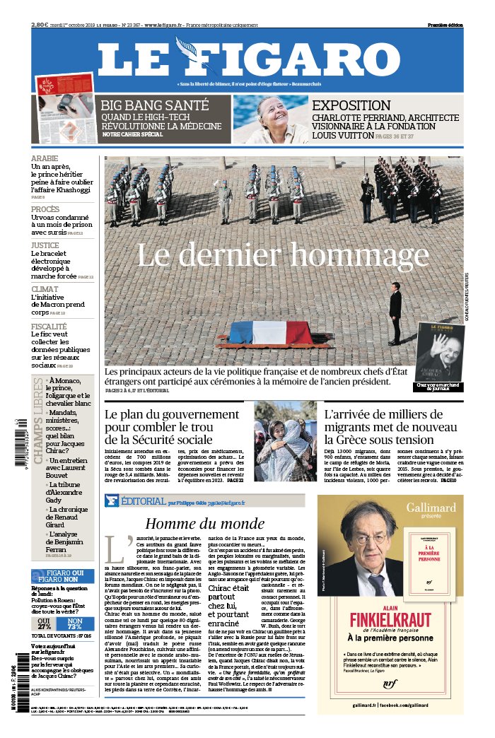 Le Figaro N°23367 du 01 octobre 2019 à télécharger sur iPad