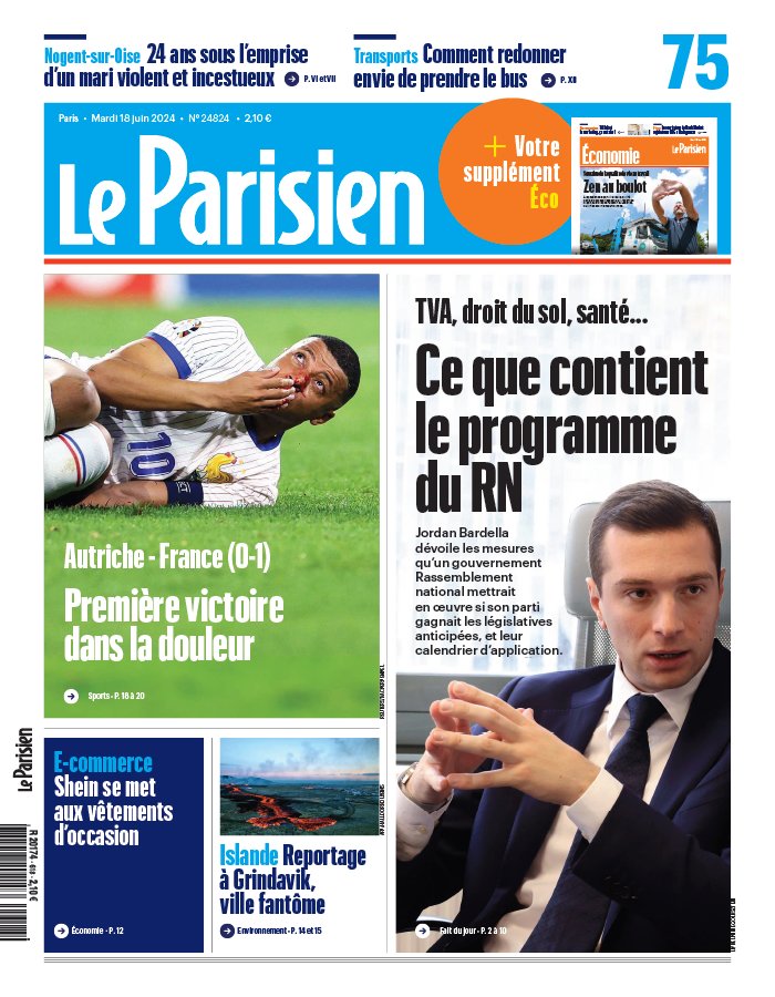 Le Parisien N°20240618 du 18 juin 2024 à télécharger sur iPad