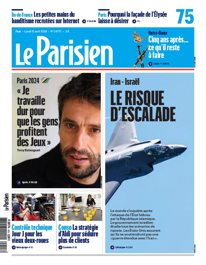 Le Parisien N°20240415 du 15 avril 2024 à télécharger sur iPad