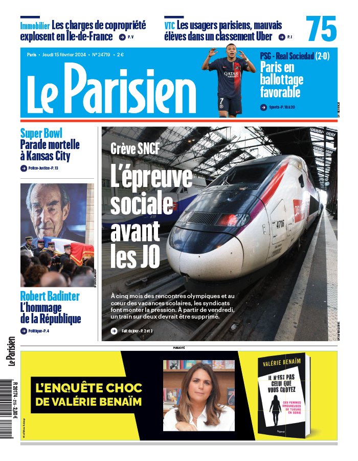 Le Parisien N°20240215 du 15 février 2024 à télécharger sur iPad
