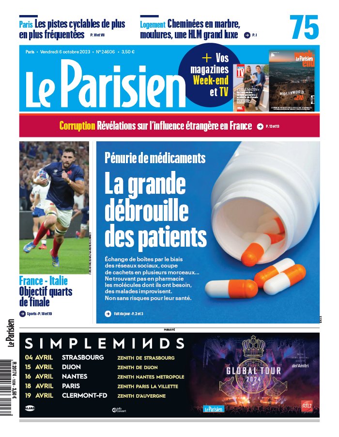 Le Parisien N°20231006 du 06 octobre 2023 à télécharger sur iPad