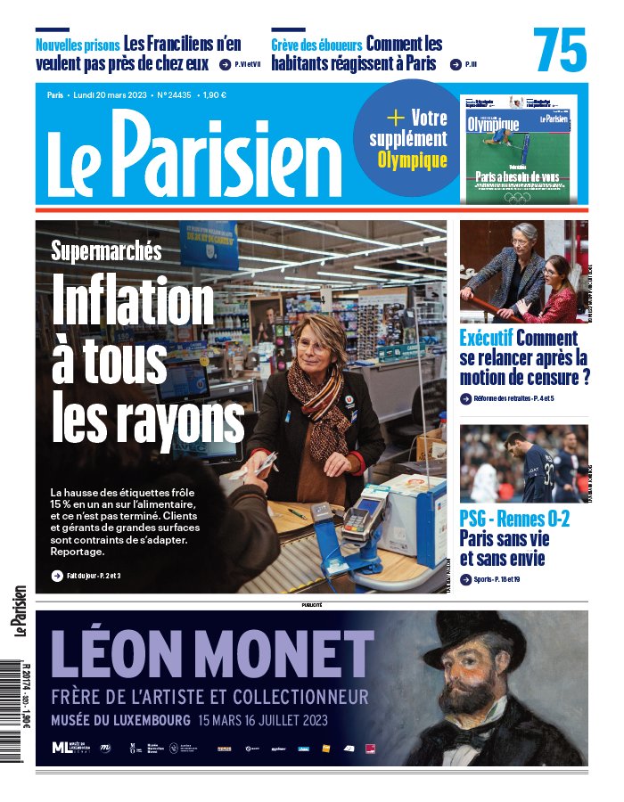 Le Parisien N°20230320 du 20 mars 2023 à télécharger sur iPad