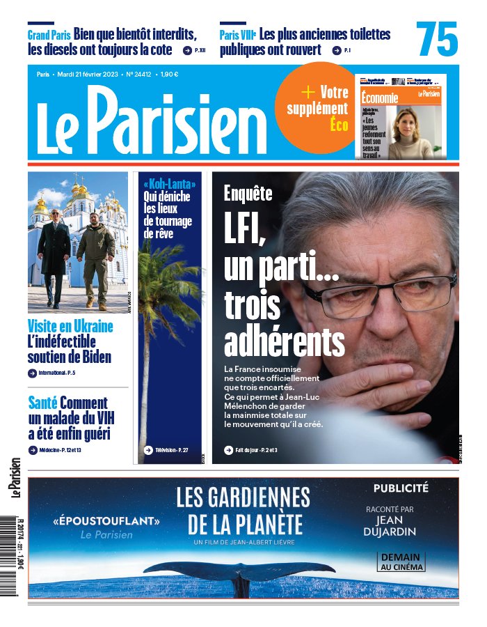 Le Parisien N°20230221 du 21 février 2023 à télécharger sur iPad