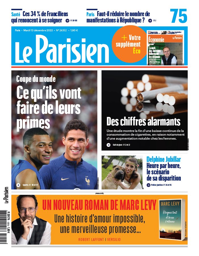Le Parisien N°20221213 du 13 décembre 2022 à télécharger sur iPad