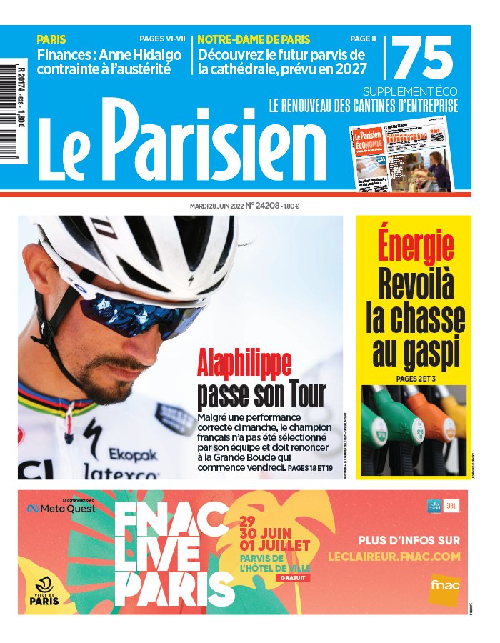 Le Parisien N°20220628 du 28 juin 2022 à télécharger sur iPad