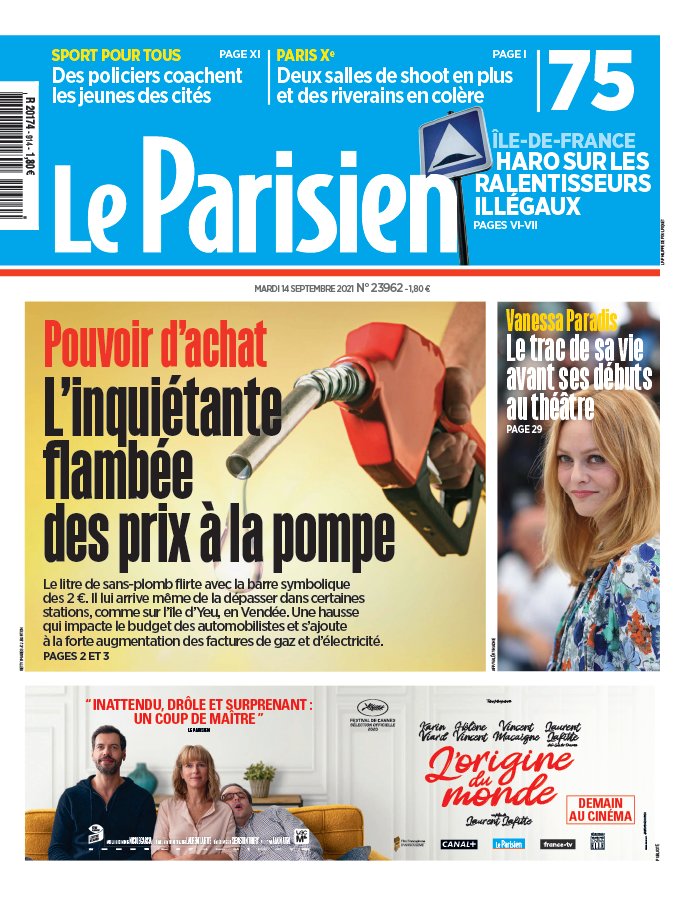 Le Parisien N°20210914 du 14 septembre 2021 à télécharger sur iPad