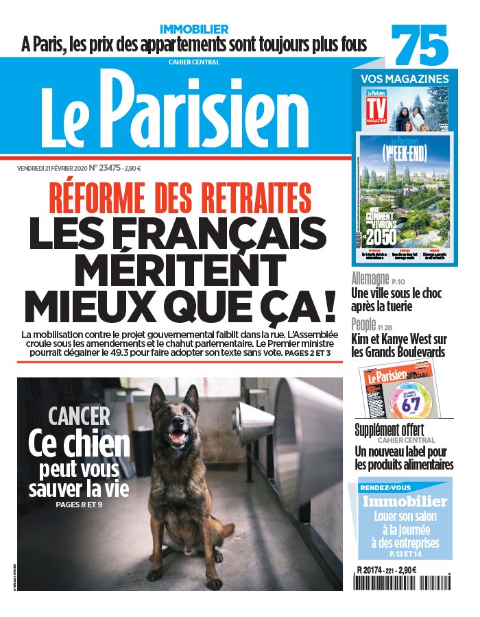 Le Parisien N°20200221 du 21 février 2020 à télécharger sur iPad