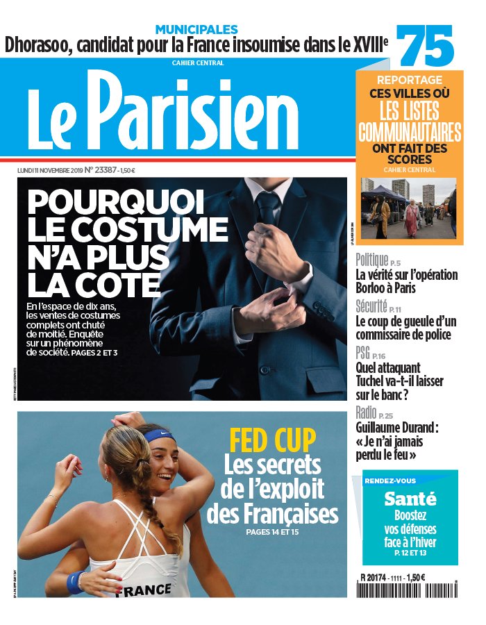 Le Parisien N°20191111 du 11 novembre 2019 à télécharger sur iPad