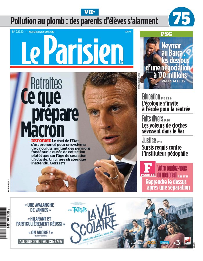 Le Parisien N°20190828 du 28 août 2019 à télécharger sur iPad