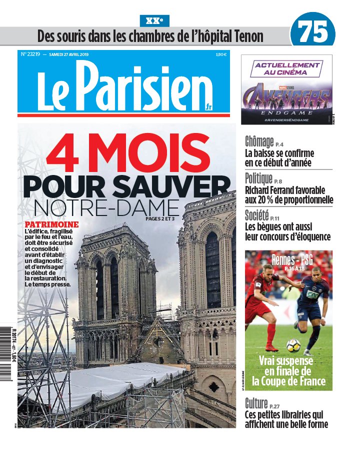 Le Parisien N°20190427 du 27 avril 2019 à télécharger sur iPad