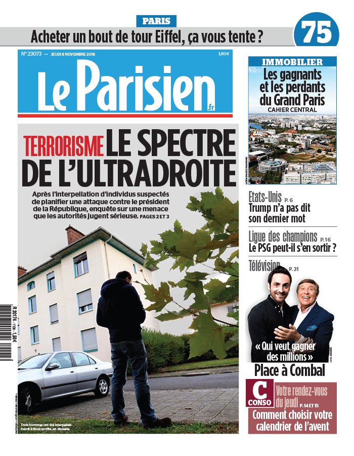 Le Parisien N°20181108 du 08 novembre 2018 à télécharger sur iPad