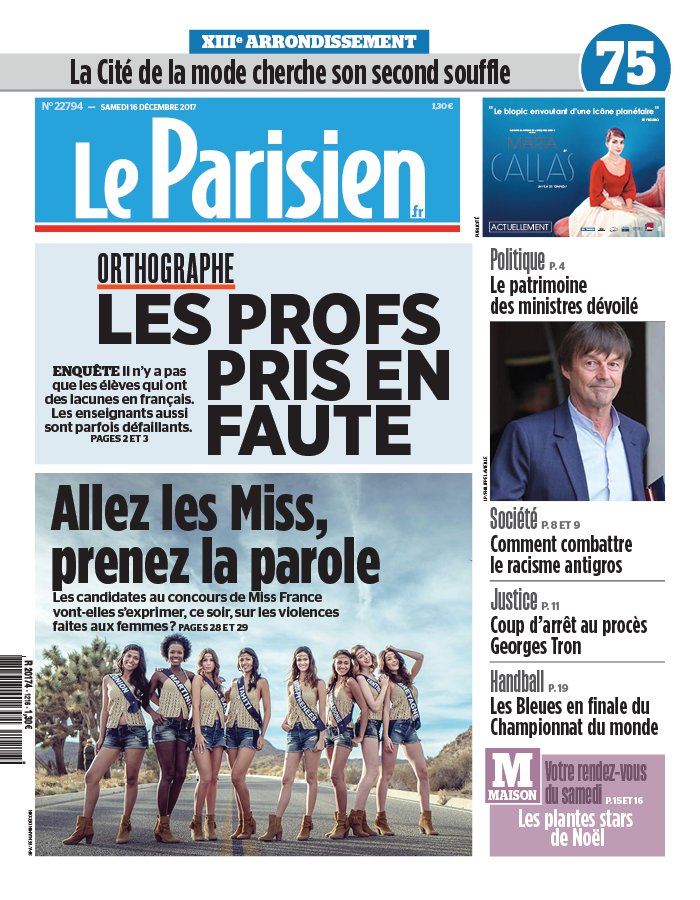 Le Parisien N°20171216 du 16 décembre 2017 à télécharger sur iPad