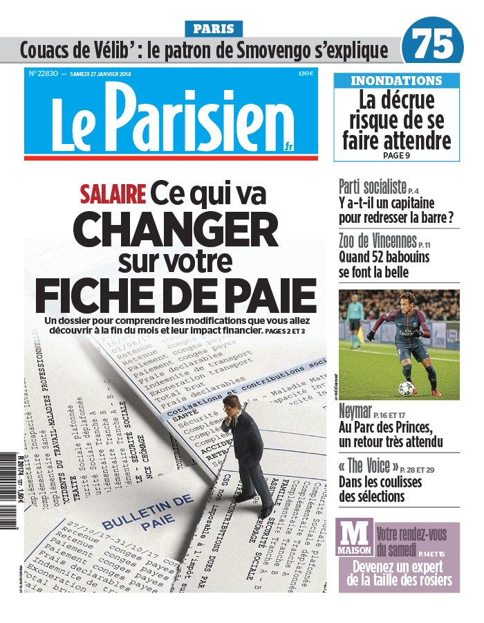 Le Parisien N°20180127 du 27 janvier 2018 à télécharger sur iPad