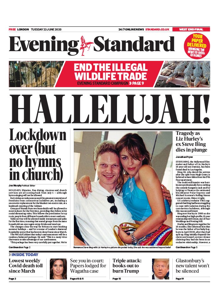 The London Standard N°20200623 du 23 juin 2020 à télécharger sur iPad