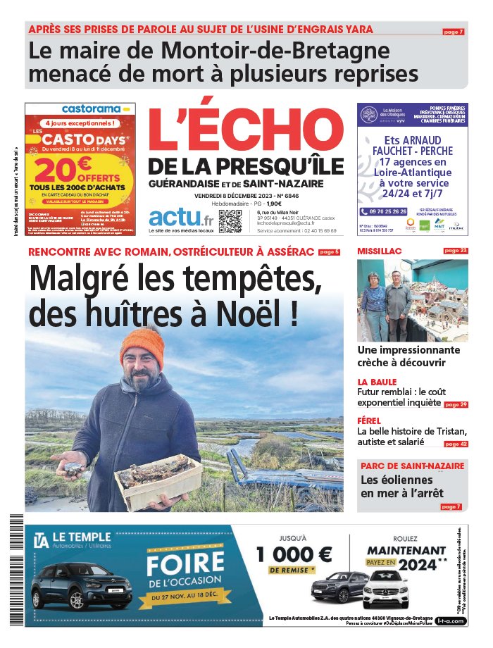 L'Echo de la Presqu'île N°6846 du 08 décembre 2023 à télécharger sur iPad