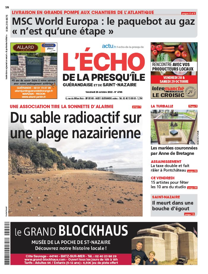 L'Echo de la Presqu'île N°6788 du 28 octobre 2022 à télécharger sur iPad