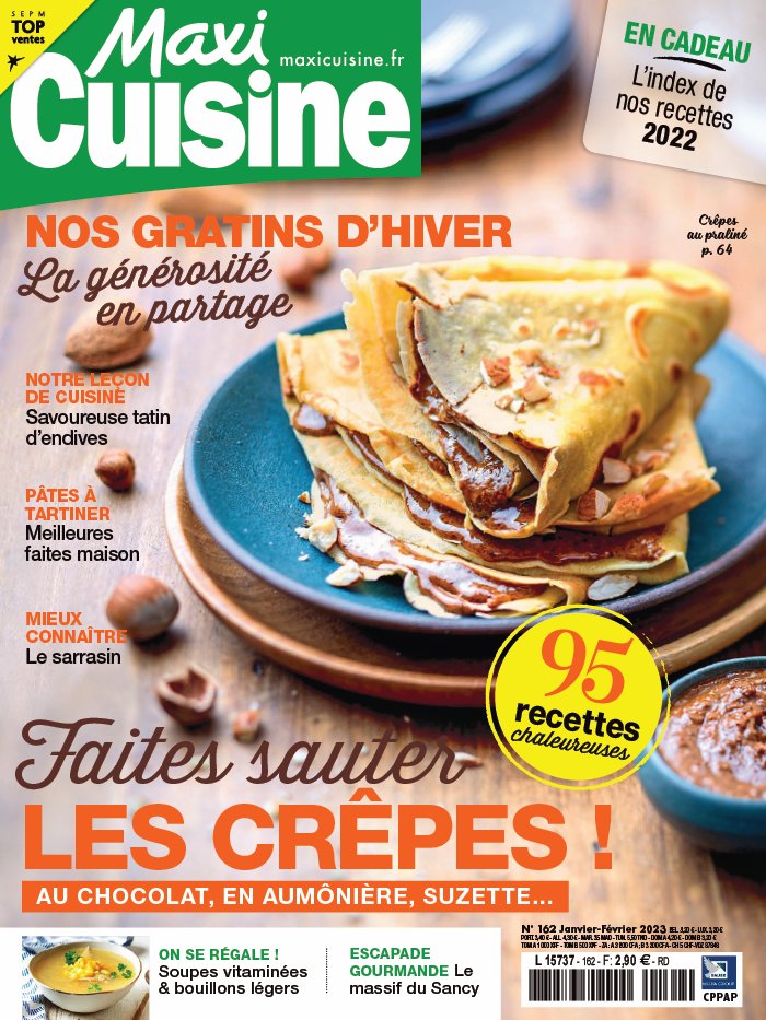 Maxi Cuisine N°162 du 30 décembre 2022 à télécharger sur iPad